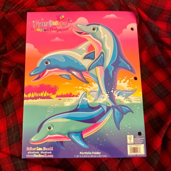 Lisa Frank | Office | Lisa Frank Dancing Dolphins 3 Hole Pocket Folder ...